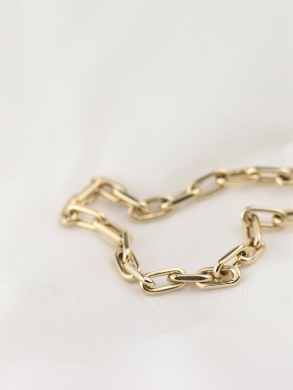 4.3x9.3mm Square Link Solid 14K Gold Chain